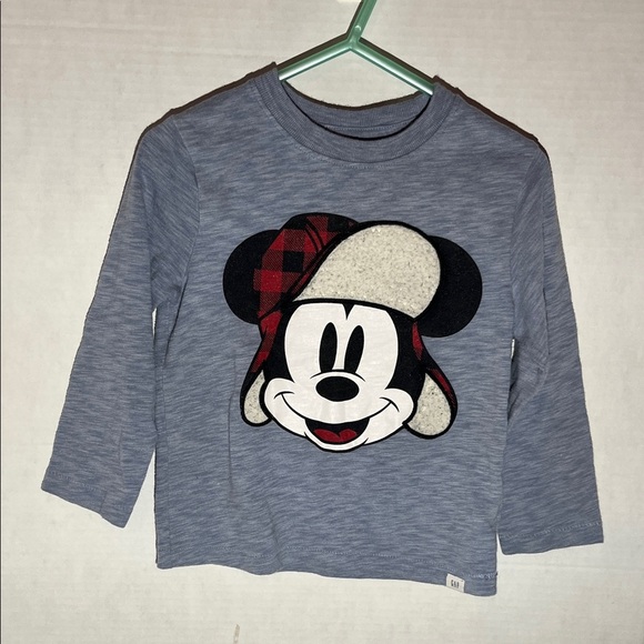 Disney | Shirts & Tops | Disney Mickey Mouse Plaid Hat Long Sleeve Tee ...